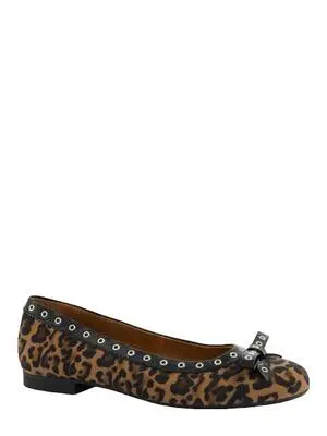 Paul Green Chrissy Grommet Ballerina Flats - Sahara Black Leo Crinkled
