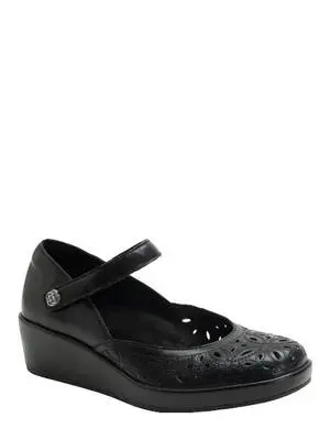 ALEGRIA BY PG LITE Hayes Platform Wedge Mary Jane Black Breeze