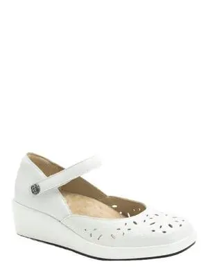 ALEGRIA BY PG LITE Hayes Platform Wedge Mary Jane White Breeze