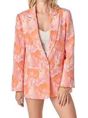 Endless Rose Floral Jacquard Blazer - Pink Multi