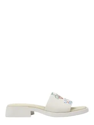 Camper Flat Sandal - White