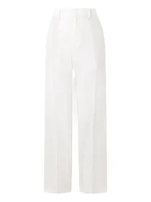 Polo Ralph Lauren Pleated Linen Straight-leg Trousers - Off-white