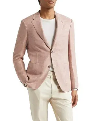 Zegna Crossover Linen Sport Coat - Dark Pink Sld