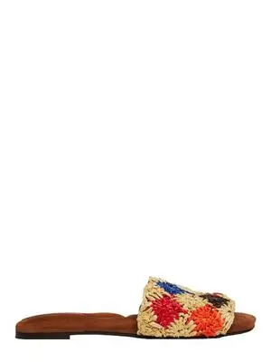 LA DOUBLEJ Crochet Raffia Sandals