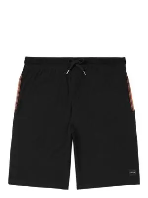 Paul Smith Straight-leg Cotton-jersey Shorts With Logo - Black