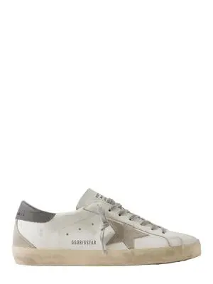 GOLDEN GOOSE Super-star Distressed Leather Sneakers - White