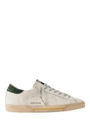 GOLDEN GOOSE Superstar Suede-trimmed Distressed Leather Sneakers - White