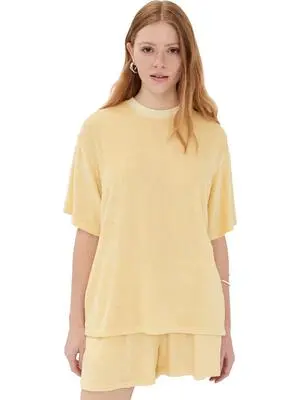 LE BOP Farrah Terry Tee - Butter Yellow