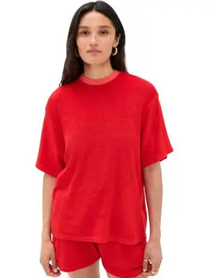 LE BOP Farrah Terry Tee - Poppy