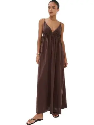Staud Hanna Maxi Dress - Dark Chocolate