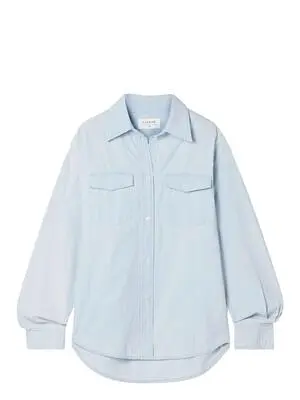 LA LIGNE Cotton-Chambray Shirt Light Denim