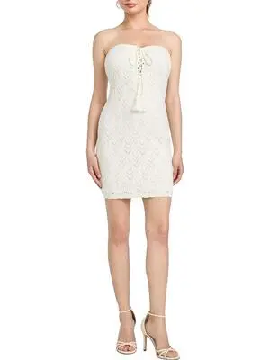 Guess Isabella Strapless Sweater Dress Natural