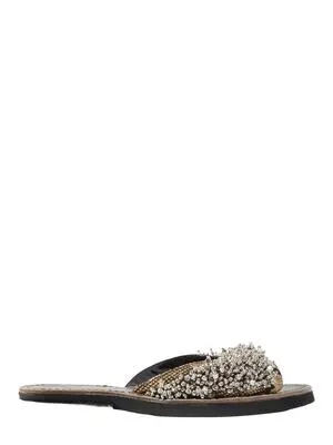 Dries Van Noten Embellished Snake-effect Leather Slides - Animal Print