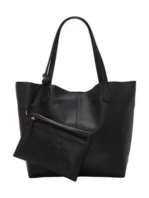 Vince Camuto Pebbled Leather Tote With Removable Pouch - Oxford