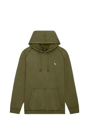 DALIX Astronaut Mineral Washed Hoodie Olive