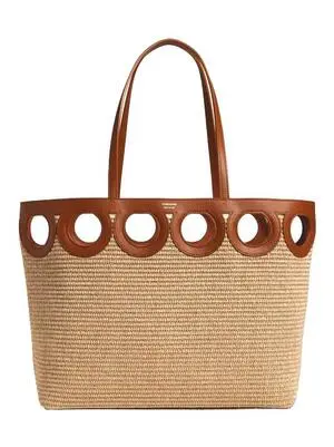 FERRAGAMO Medium Gancini Frame Raffia And Leather Tote - Naturale/ Resort