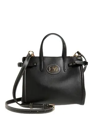 Valentino Garavani Small Antibes Leather Tote - 0no Nero