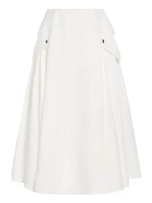 BOTTEGA VENETA Pleated Twill Midi Skirt