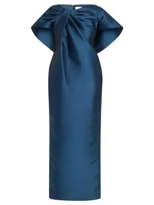 ATELIER PRABAL GURUNG Meryl Asymmetric Draped Column Gown - Navy