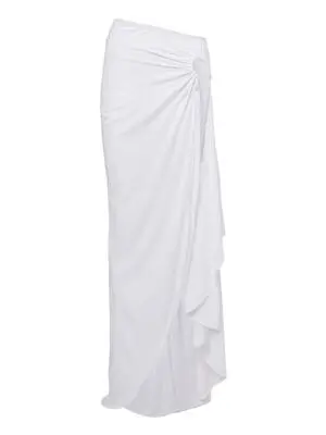 Christopher Esber Crescent Draped Asymmetric Midi Skirt - White