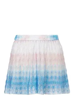 Missoni Zigzag Ombré Lamé Shorts - Blue
