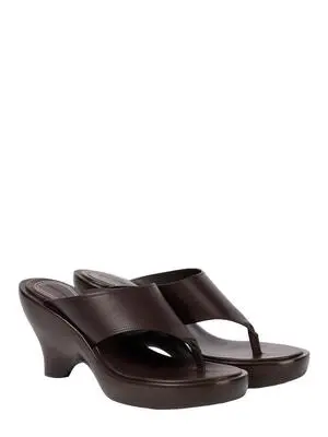 Zimmermann Wild 95 Leather Wedge Mules - Brown