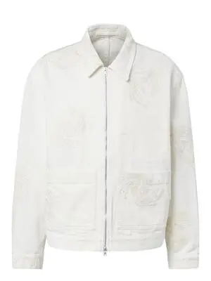 Dries Van Noten Embroidered Denim Jacket - White