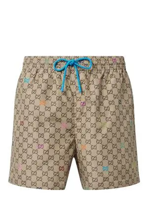 Gucci Gg Printed Poplin Swim Trunks - Multicoloured