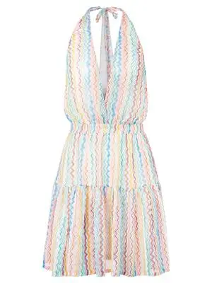 Missoni Zigzag Sheer Halterneck Minidress - Multicoloured