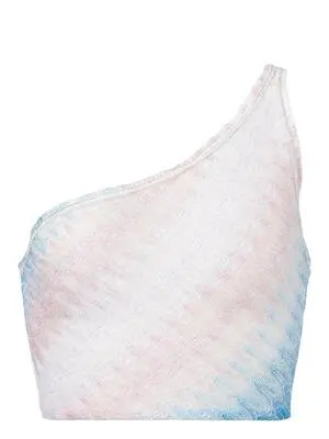 Missoni Wave Cropped One-shoulder Top - Pink