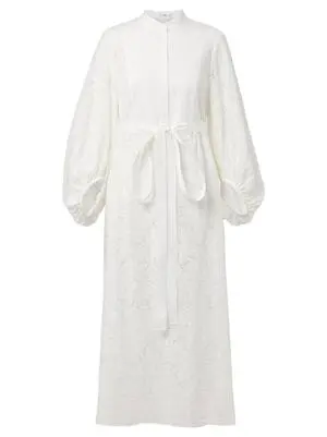 Erdem Embroidered Cotton Lace Midi Dress - White