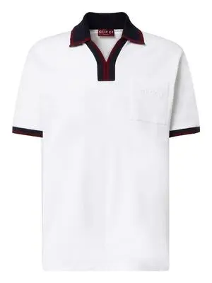 Gucci Cotton Piqué Polo Shirt - White