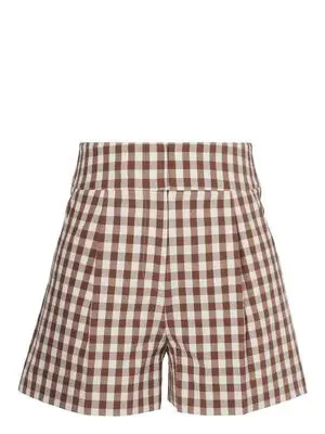 Veronica Beard Haina Gingham Seersucker Shorts - Neutrals
