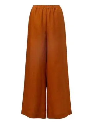 ERES Linen Wide-leg Pants - Brown