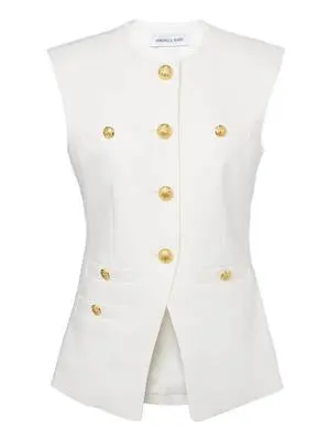 Veronica Beard Tamara Linen-blend Vest - White