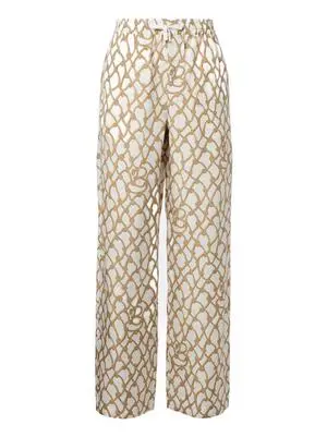 Burberry Printed High-rise Silk Palazzo Pants - Multicoloured