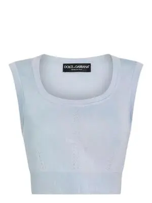 Dolce & Gabbana Silk-blend Top - Blue