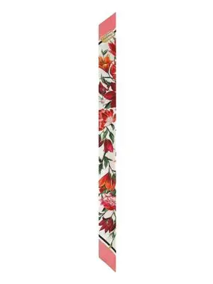 Dolce & Gabbana Rose-print Headscarf - White