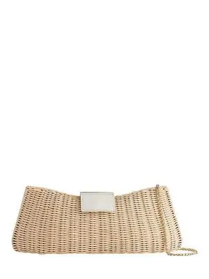 Rodo Laila Rattan Clutch - Light Leave