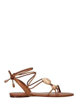 Zimmermann Gleam Leather Sandals - Brown