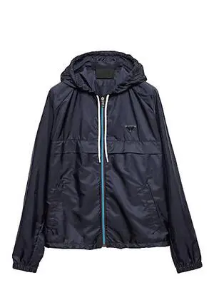 Prada Re-nylon Brand-plaque Shell Jacket - Blue