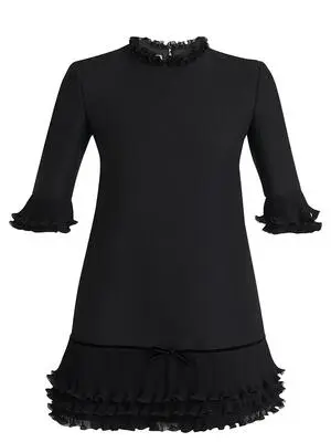 Valentino Garavani Silk Crepe Mini Dress Black