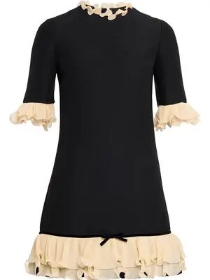 Valentino Garavani Silk Crepe Mini Dress - Hazelnut