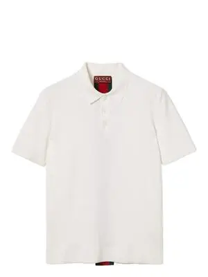 Gucci Knit Wool Polo Shirt With Web - Green