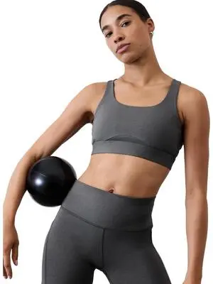 Athleta Interval Sports Bra A-C Twilight Black Heather