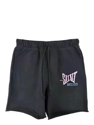SAINT MXXXXXX Cotton Track Shorts - Black