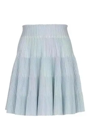 Balmain Ribbed-knit Skirt - Blue