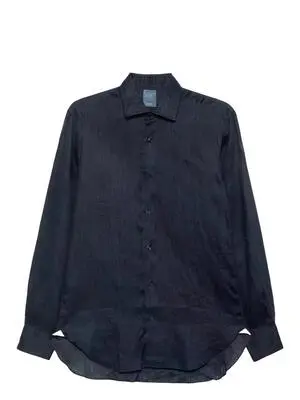 BARBA NAPOLI Linen Shirt Blue