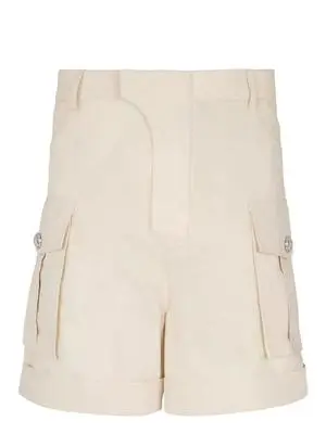 Balmain Cotton Cargo Shorts - Neutrals