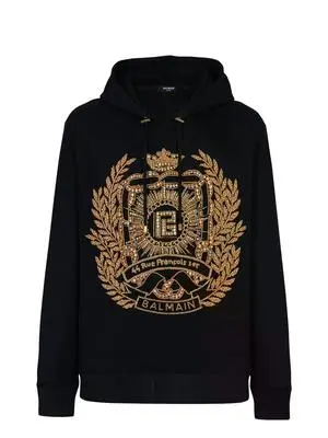 Balmain Embroidered Hoodie - Black